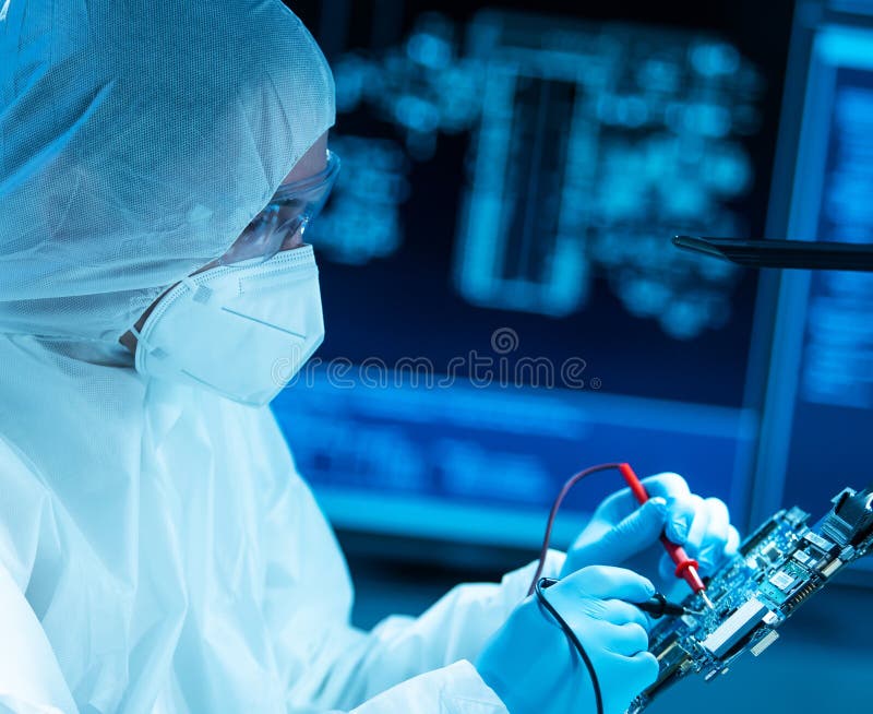 The Scientist Works in a Modern Scientific Laboratory for the Research ...