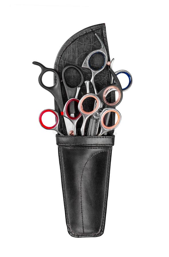 Professional Scissors in Bag Isolated on White Background Stock Photo ...