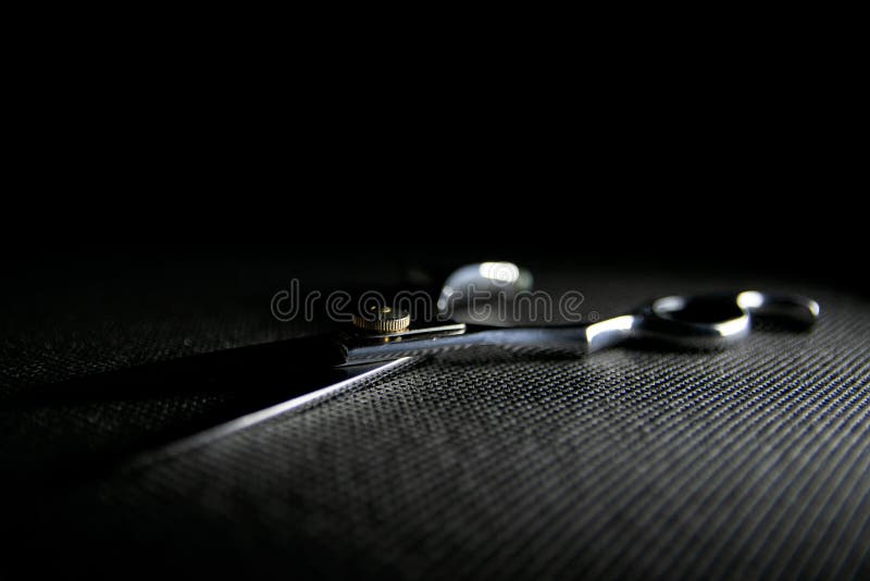Professional Scissors on Black Background Stock Photo - Image of ...