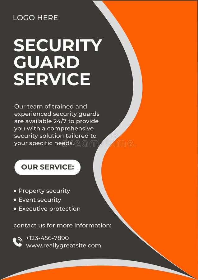 Professional Security Guard Services Flyer Template Stock Illustration ...