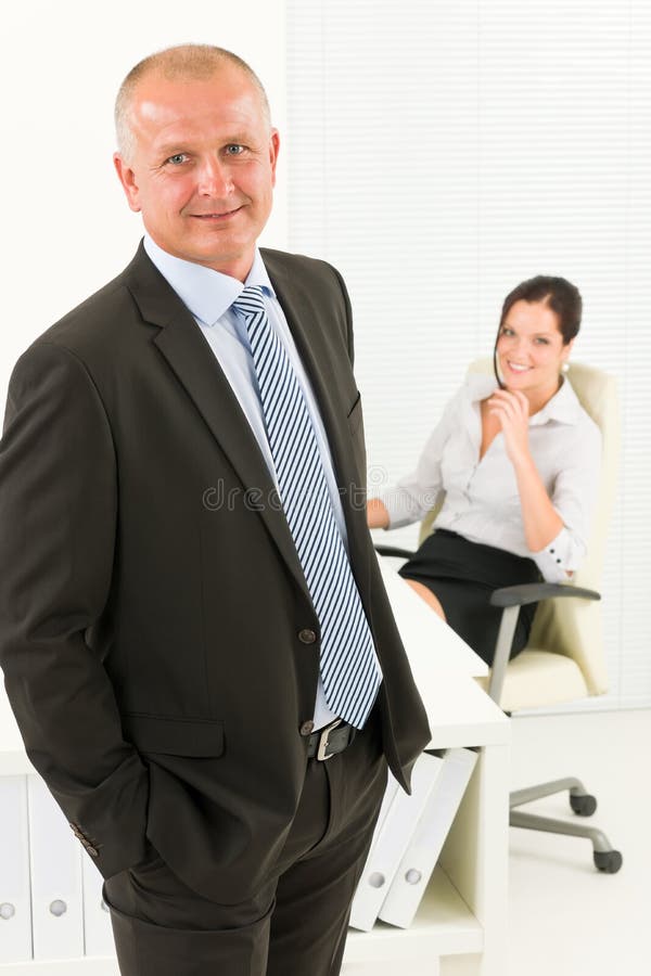 Professional Senior Businessman Office Secretary Stock Image - Image of ...