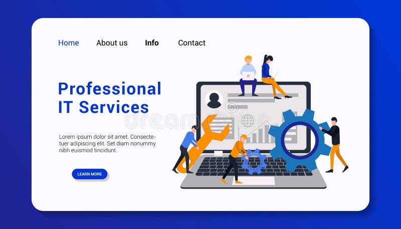 Professional Services Landing Page Template Graphic Design Illustration ...