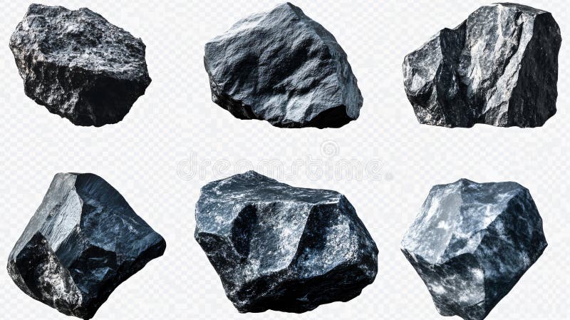 Professional Set Raw Lithium Ore Isolated Transparent Background Visual ...