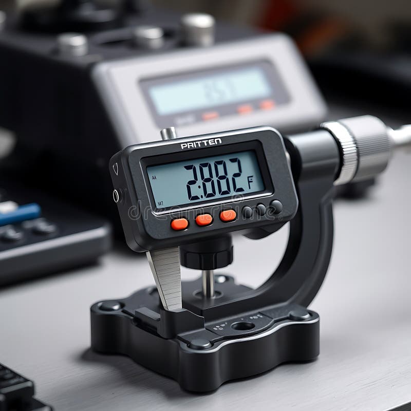 A Professional Setup of an Advanced Digital Micrometer Measuring a ...
