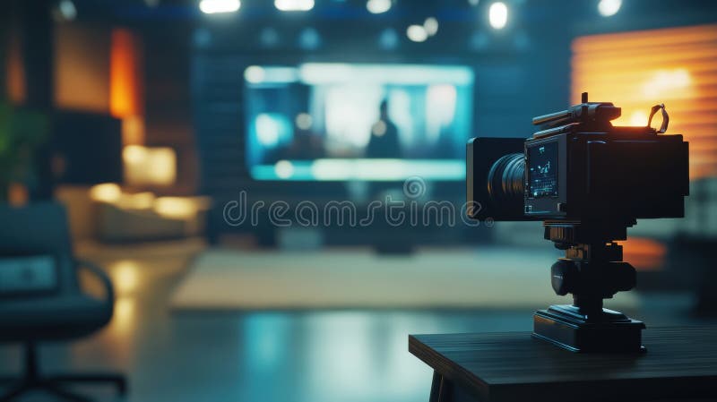 A Professional Setup Captures an Interview Recording with Advanced ...