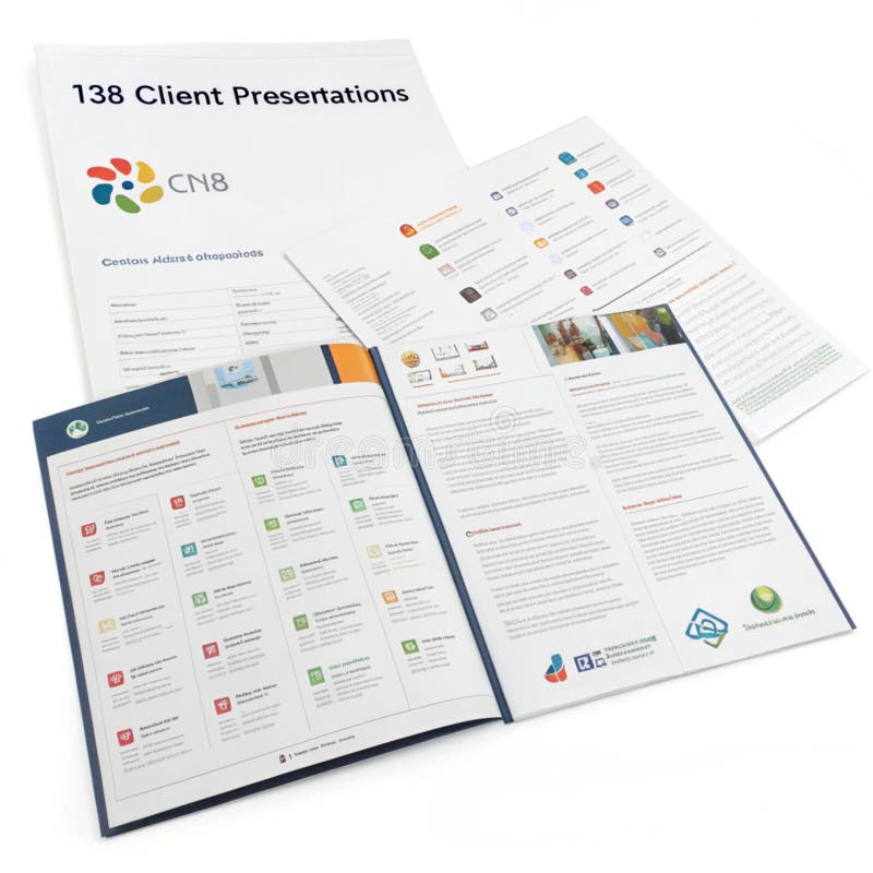 Client Presentations Isolated on White Background Stock Illustration ...