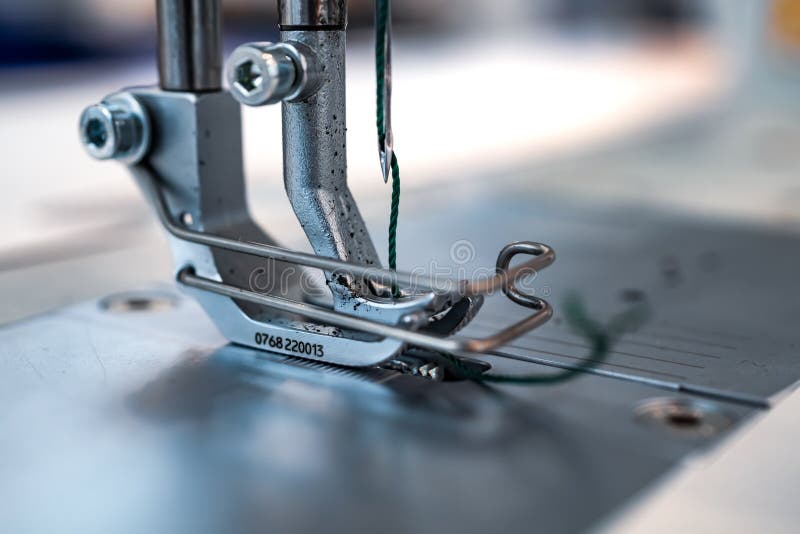 Professional Sewing Machine Close-up. Modern Textile Industry Stock ...