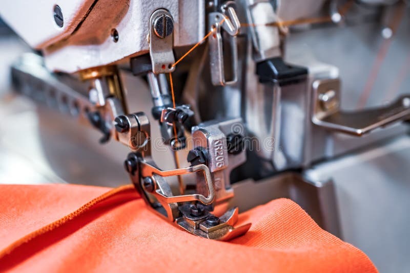 Professional Sewing Machine Close-up. Modern Textile Industry Stock ...