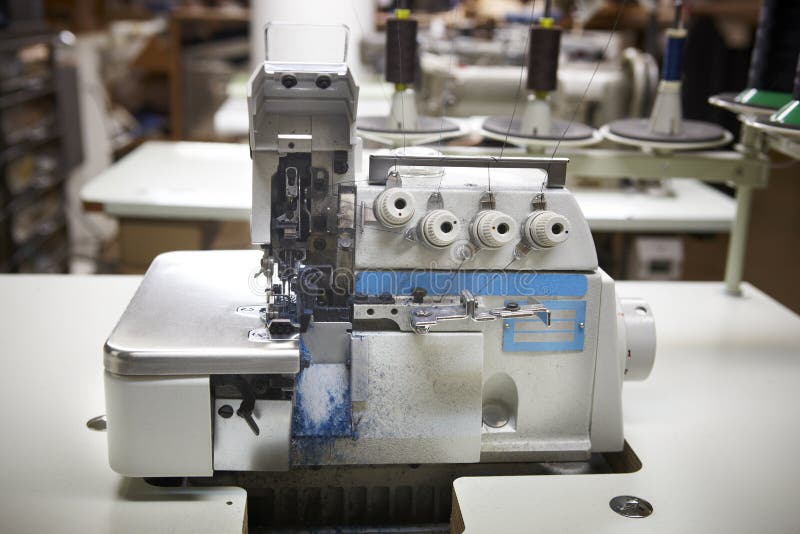 Professional Sewing Machine in a Factory Stock Image - Image of ...