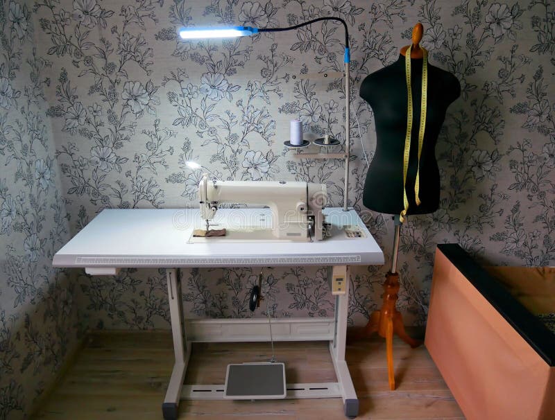 Professional Sewing Machine at Home. Sewing Machine for Work Stock ...
