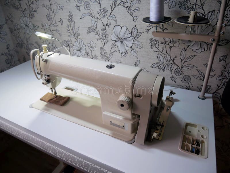 Professional Sewing Machine at Home. Sewing Machine for Work Stock ...