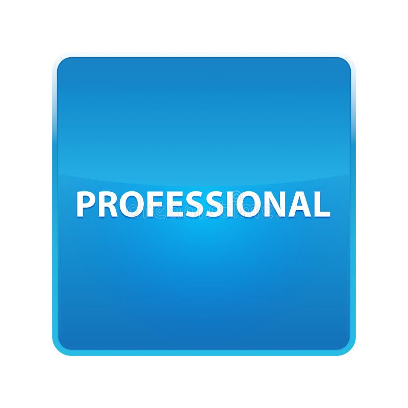 Professional Shiny Blue Square Button Stock Illustration - Illustration ...