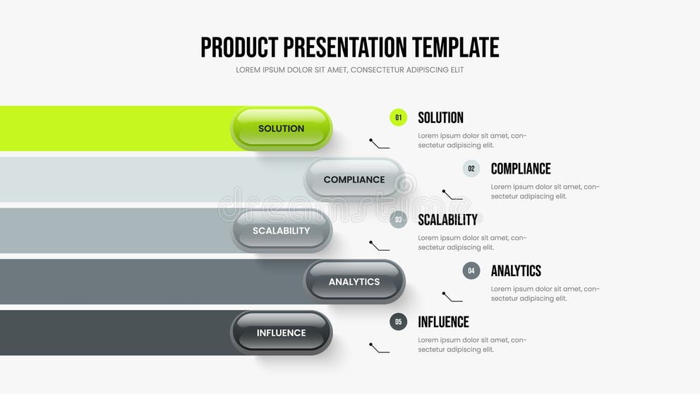 Visual Development 5 Step Diagram Frame Template Stock Vector ...