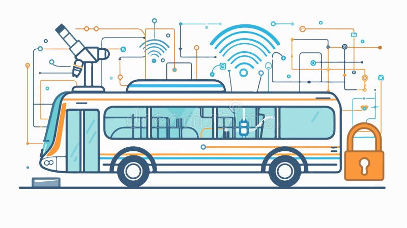 Professional Simple Bus Wireless Symbol Lock Drawing for Creative ...