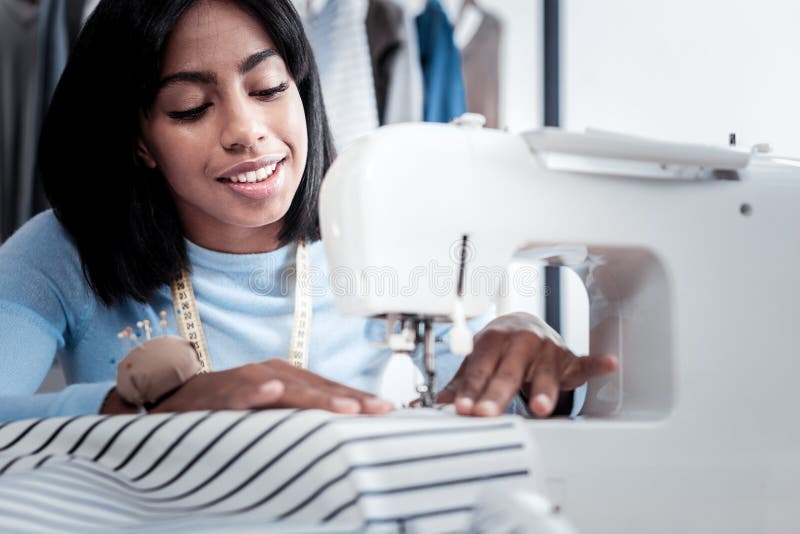 Professional Skillful Tailor Sewing a Dress Stock Photo - Image of ...