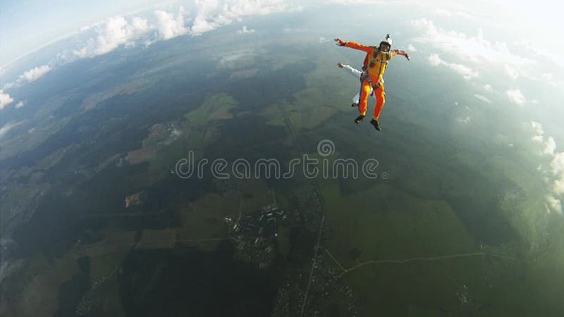 Professional Skydivers Freestyle in Sky. Adrenaline. Free Falling ...