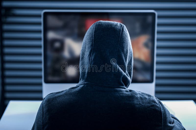 Professional Smart Gamer Looking at the Computer Screen Stock Photo ...