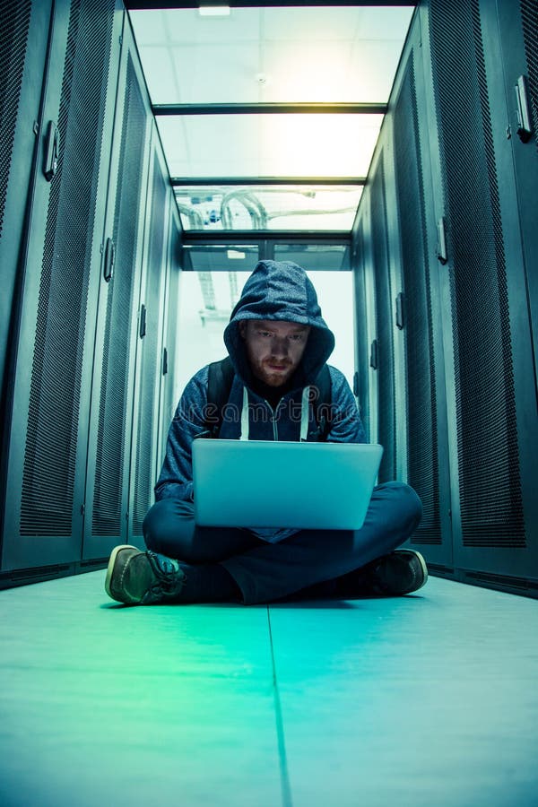 Professional Smart Hacker Committing a Cyber Crime Stock Photo - Image ...