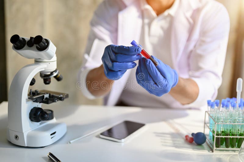 Professional Male Scientist or Chemist Working in the Laboratory ...