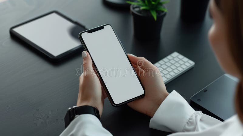 Professional with a Smartphone at Work.AI Generated Image Stock Photo ...