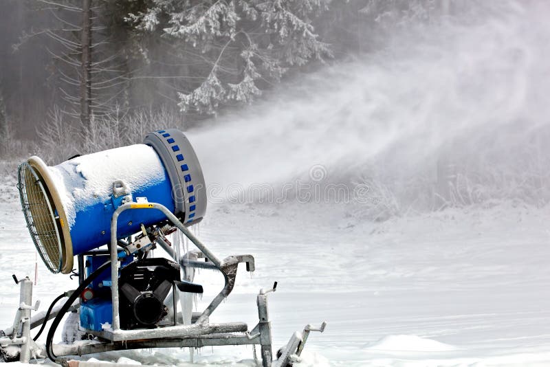 Professional Snow Cannon Making Snowflakes Stock Image - Image of ...