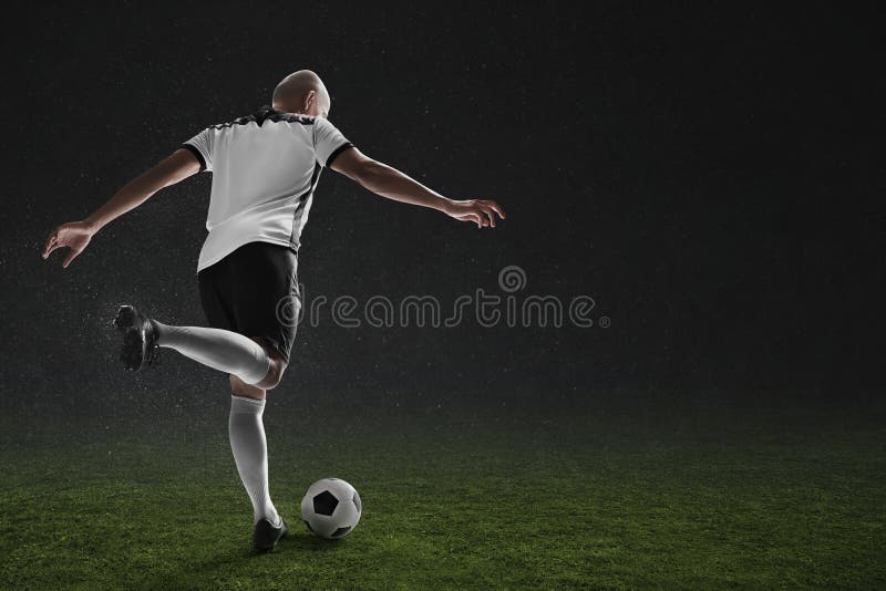Professional Soccer Player in Actions Stock Image - Image of black ...
