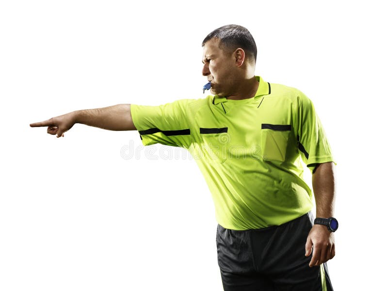 Professional Soccer Referee Isolated on White Background Stock Image ...