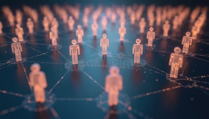 Professional Social Network Concept with Connected Human Figures ...
