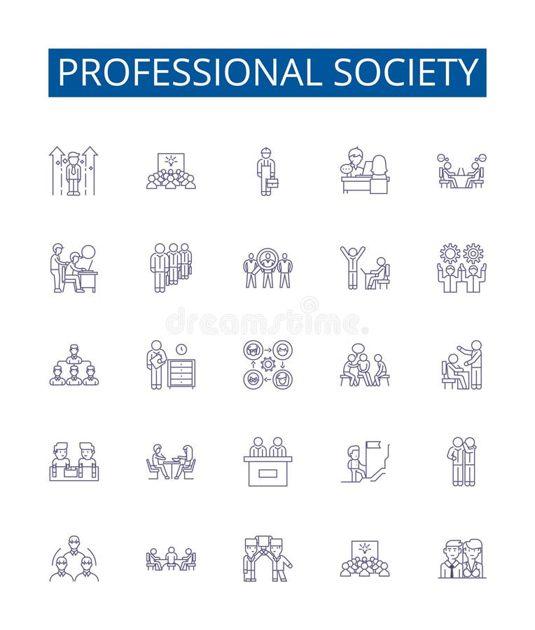 Professional Society Line Icons Signs Set. Design Collection of Society ... Professional Society Line Icons Signs Set. Design Collection of Society ...