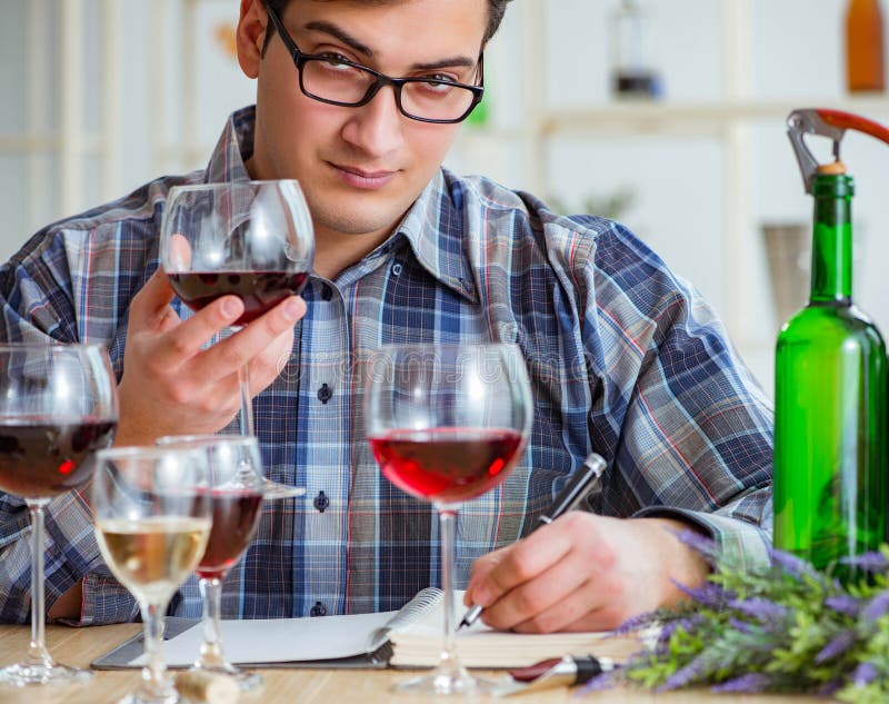 Professional Sommelier Tasting Red Wine Stock Photo - Image of merlot ...