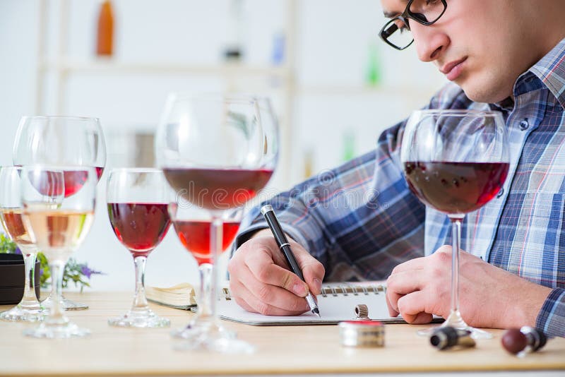 The Professional Sommelier Tasting Red Wine Stock Photo - Image of ...