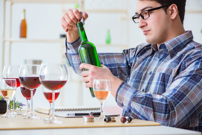 The Professional Sommelier Tasting Red Wine Stock Image - Image of good ...