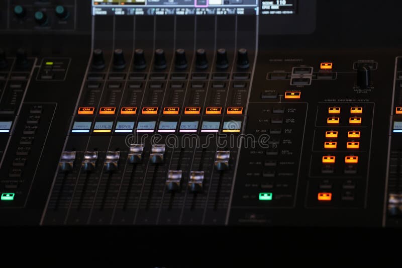 Professional Sound and Audio Mixer Control Panel Stock Image - Image of ...