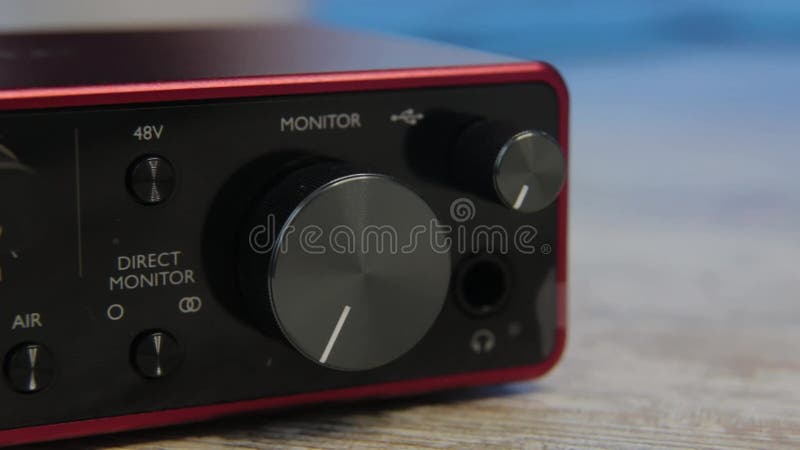 Professional Sound Card for Voice and Instrument Processing, Close-up ...