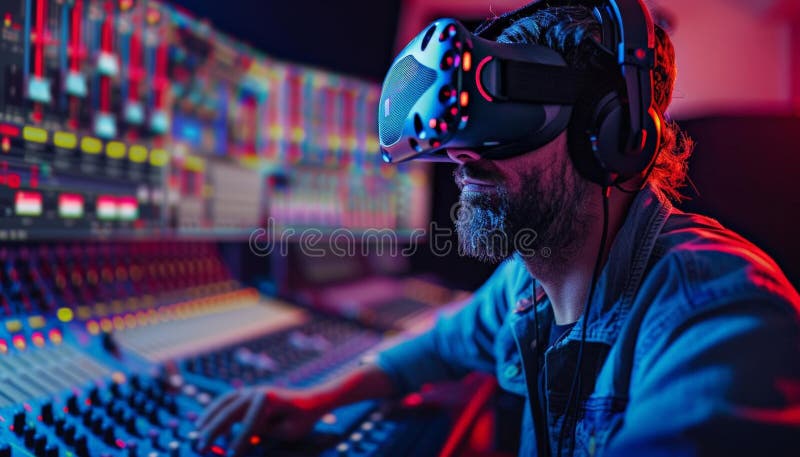 A Professional Sound Engineer Wearing Virtual Reality Goggles ...