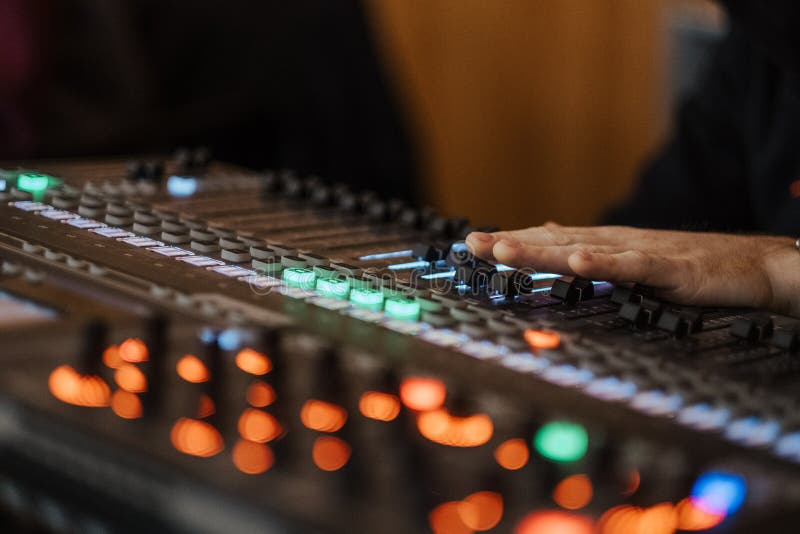 Professional Sound Engineer Working in a Studio Stock Image - Image of ...