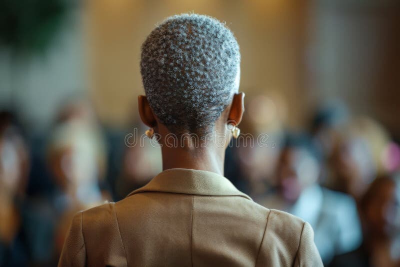 Professional Speaker at Business Seminar Facing Audience Stock Image ...