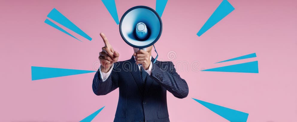 The Professional Speaker Using a Megaphone To Capture Attention and ...