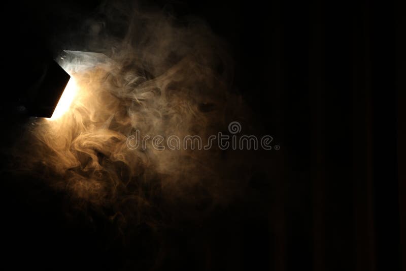 Professional Spotlight and Smoke in Darkness. Space for Text Stock ...