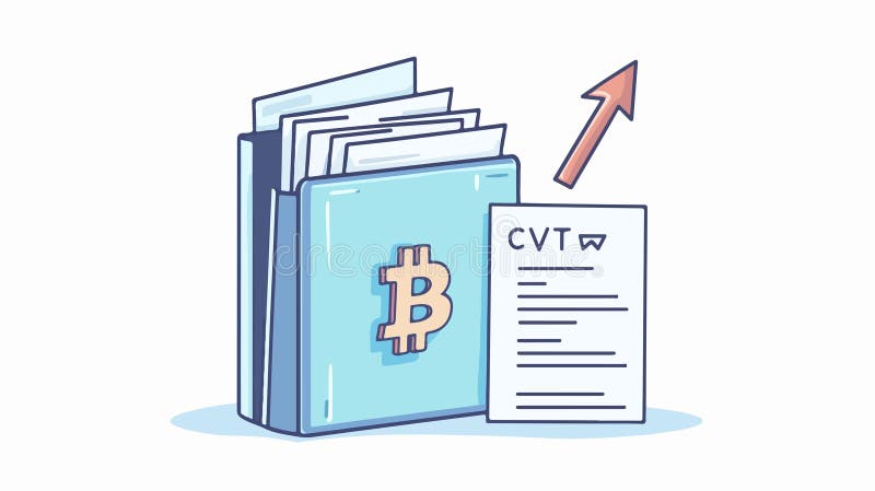 Professional Stack of Digital CVs in Folder Next To Bitcoin ...