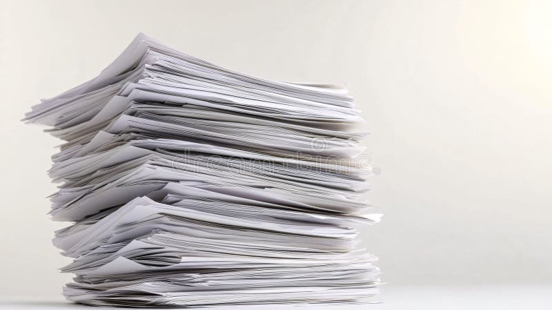 Professional Stack of Papers Isolated on White Background for Office ...