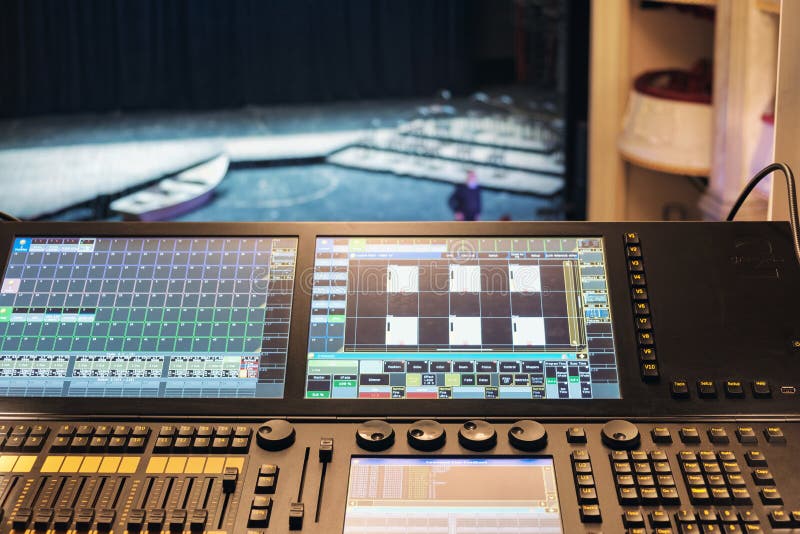 Professional Stage Lighting Equipment Ready for Operation Stock Photo ...