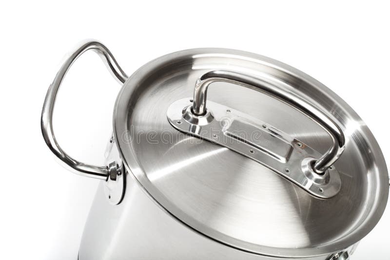Professional Stainless Steel Pan Isolated on White Background Stock ...