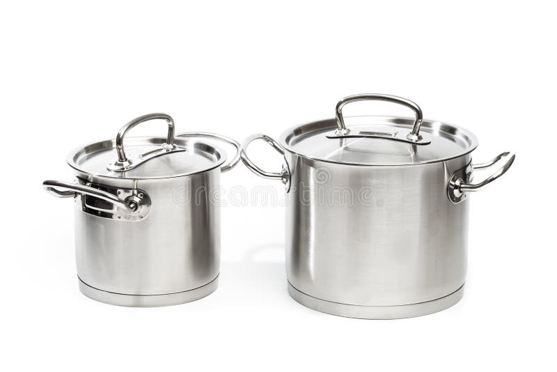 Professional Stainless Steel Pan Isolated on White Background Stock ...