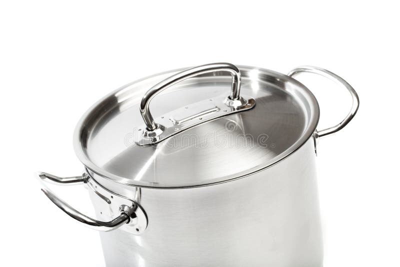 Professional Stainless Steel Pan Isolated on White Background Stock ...