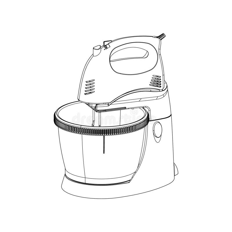 Professional Stand Mixer Vector Art Stock Vector - Illustration of ...