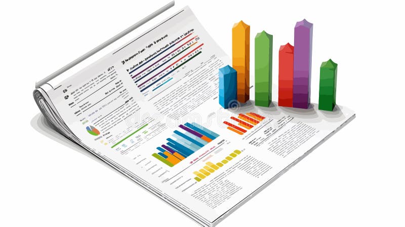Professional Statistical Document with Bar Diagram Graph Stock Vector ...