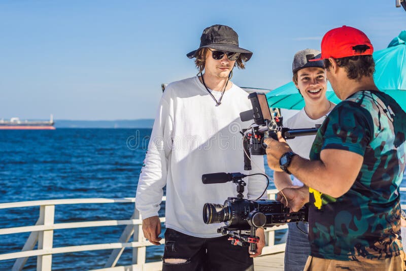 Professional Steadicam Operator Uses a 3-axis Camera Stabilizer System ...