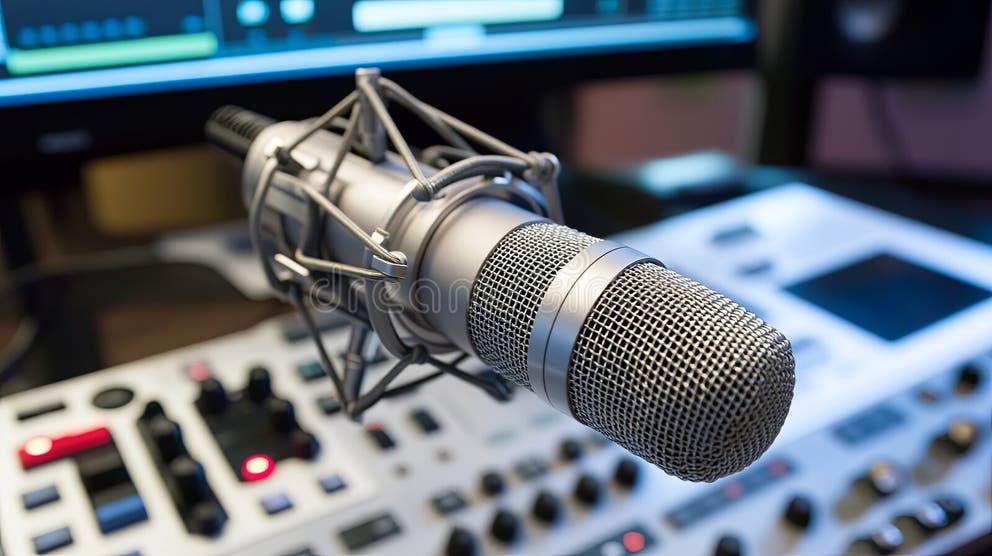 A Professional Streaming Microphone Displayed on a Clean Desk with ...