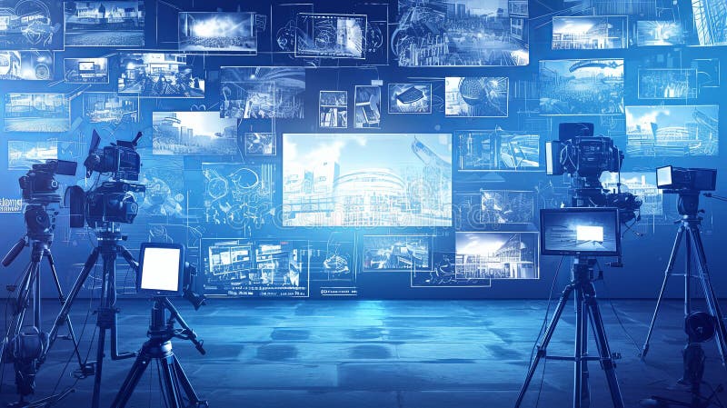 Professional Streaming Service Interface with Cameras and Digital ...